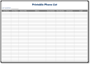 Phone List Template | Excel & Word Templates